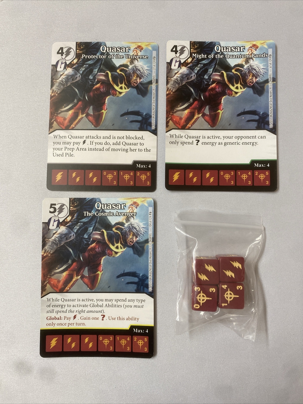 QUASAR CUR & 4 Dice * Guardians of the Galaxy Set Dice Masters | eBay