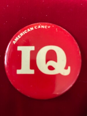 AMERICAN CANCER SOCIETY IQ Logo Pinback Button Text Worn See Image | eBay