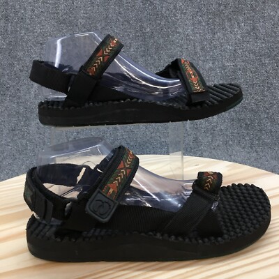 Hang Ten Cross CTS Sandals Mens 10 Strap Bumpy Footbed Flats Black ...