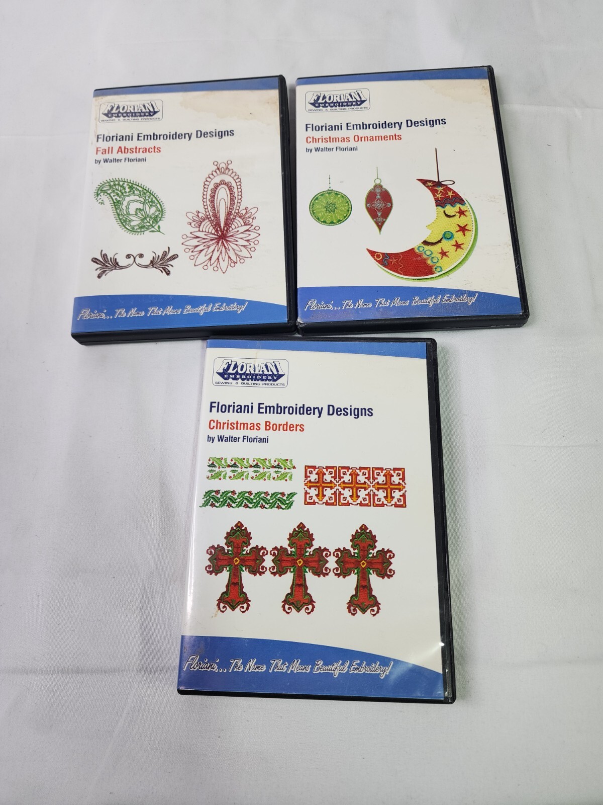 Floriani Embroidery Designs CD (Lot of 3) Christmas Ornaments,Borders ...