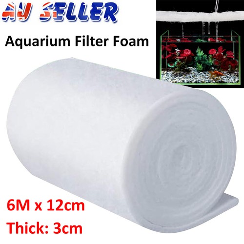 Aquarium Fish Tank Sump Filter 6M Roll Wool Fine Media Floss Sponge Pad ...