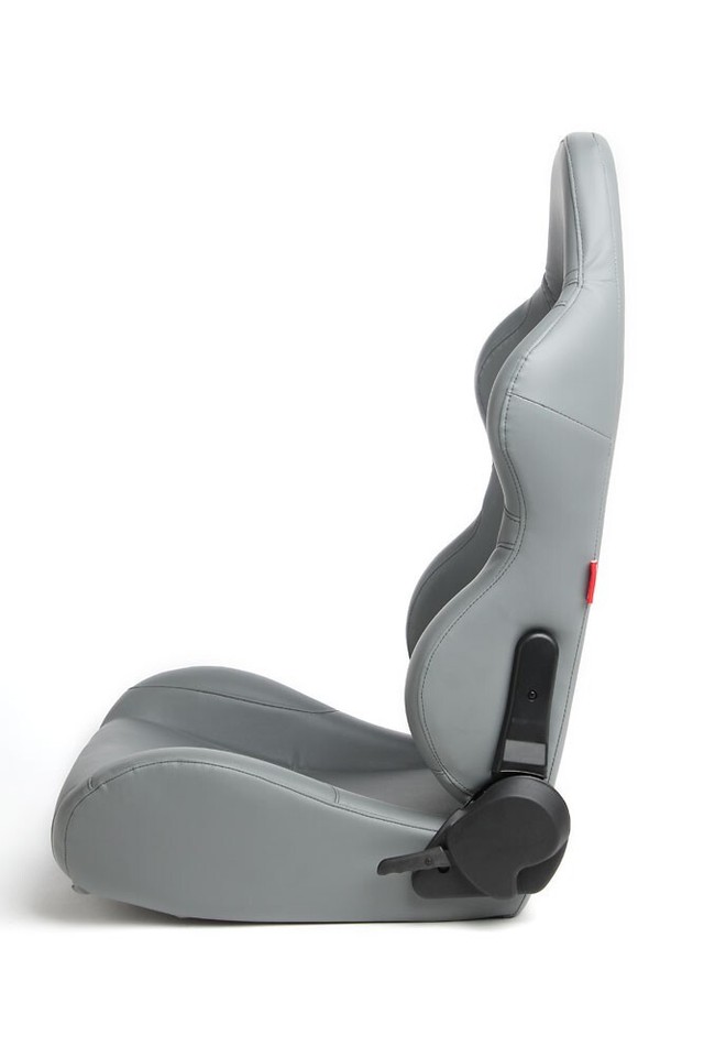 Cipher Auto Grey Leatherette Universal Euro Racing Seats New Pair! w ...