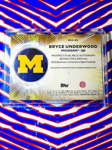 2025 Bowman University Best Bryce Underwood Dual Relic Auto #DRA-BU ...