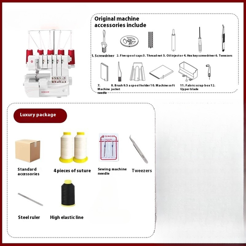 Overlock Sewing Machine Overlocker Three-Needle Four-Thread Overlocker ...
