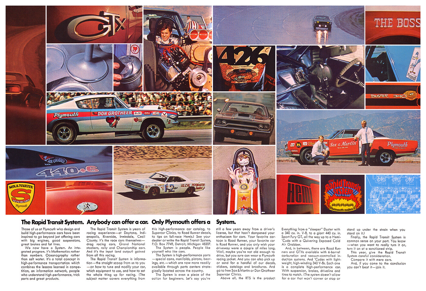 13x19 Plymouth Rapid Transit System Road Runner GTX Cuda Duster ...