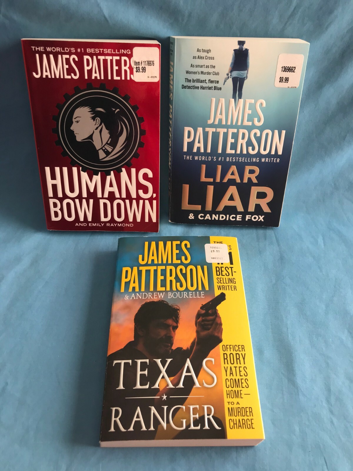 3 James Patterson Paperback Books Liar Liar, Humans, Bow Down & Texas ...