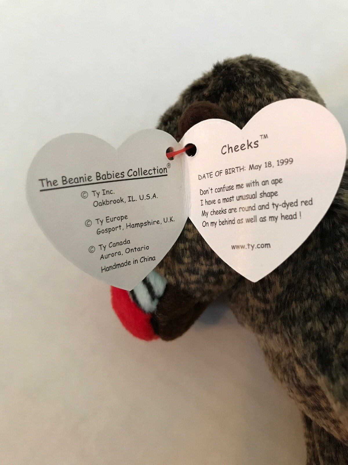 Ty Beanie Baby Cheeks The Baboon 1999 ***Retired***Rare***Vintage ...
