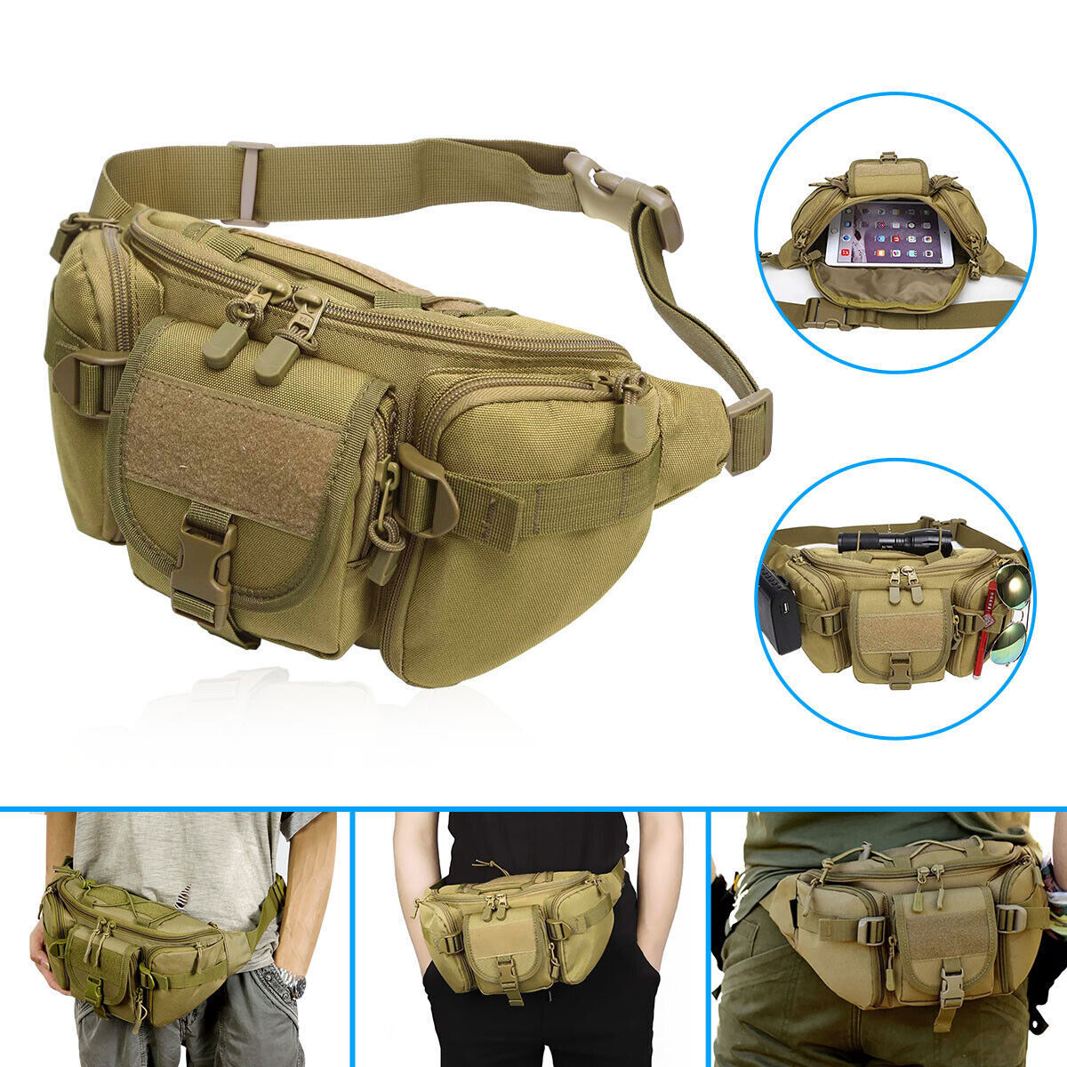 Concealed Carry Fanny Pack Holster Tactical Military Pistol Waist Pouch ...