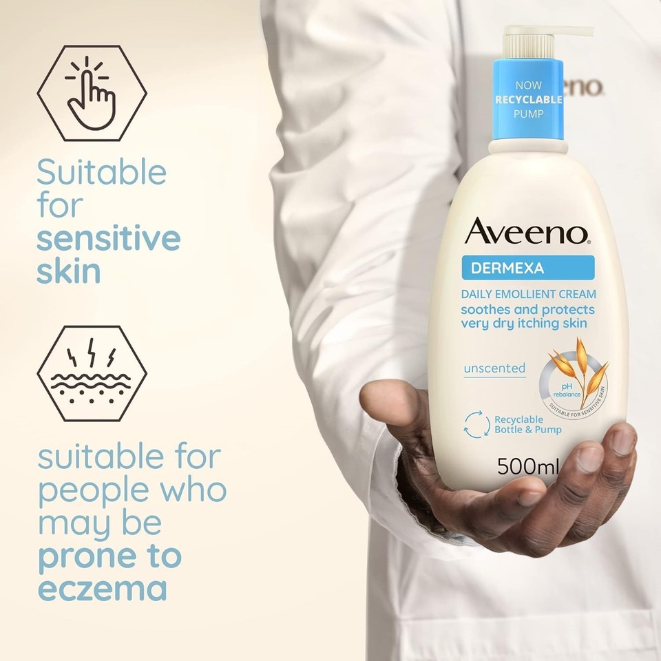 Aveeno Dermexa Daily Emollient Cream (1X 500Ml), Emollient Cream ...
