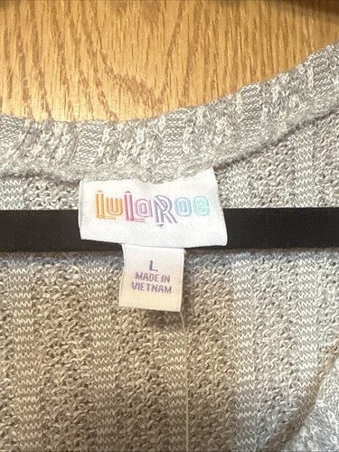 Lularoe Renee Size L Large Balloon Sleeve Top Solid Knit Gray NWT New ...