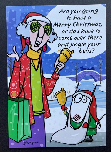 *ONE* Maxine Christmas Card 7x5 Crabby Holidays Funny Dog Hallmark ...