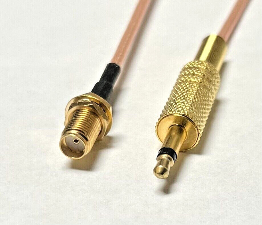 SMA Female to 3.5mm TS 1/8 Male ACI100 Coax Cable 50 ohm Pick Length ...