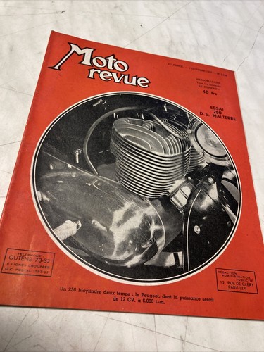 Magazine Motorcycle 1155 1953 DS Malterre 250 Engine AMC 250 Candle And ...