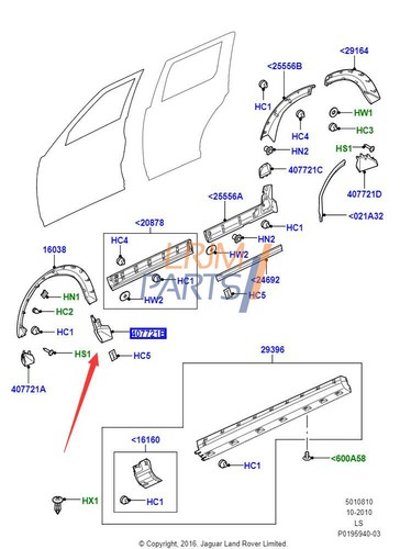 Genuine Land Rover LR3 LR4 RH FRONT WHEELARCH REAR END CAP LR010635 NEW ...