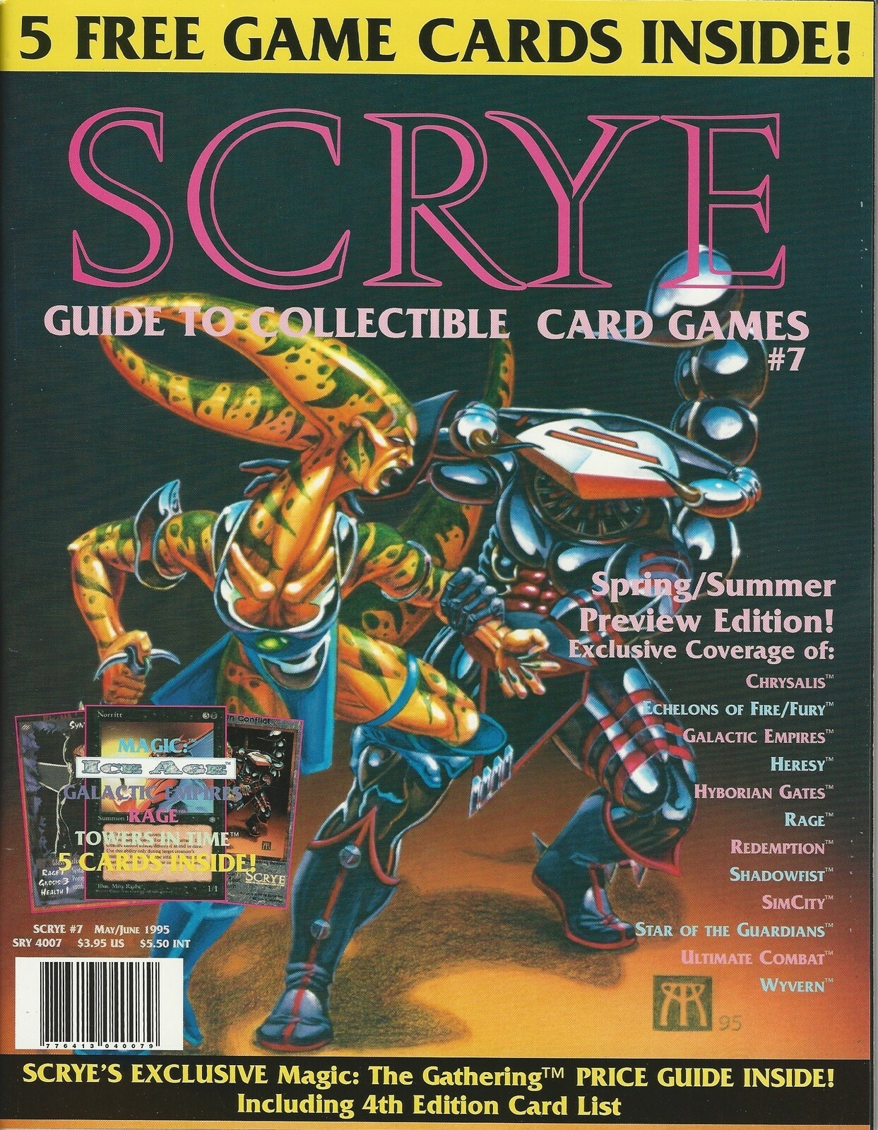 MTG Scrye Magazine #7 - 5 Game Cards Ice Age Rage Galactic Empires FS ...