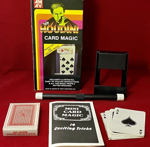 THE GREAT HOUDINI Card Magic Vintage Magic Trick Original Box AMAV 1987 ...