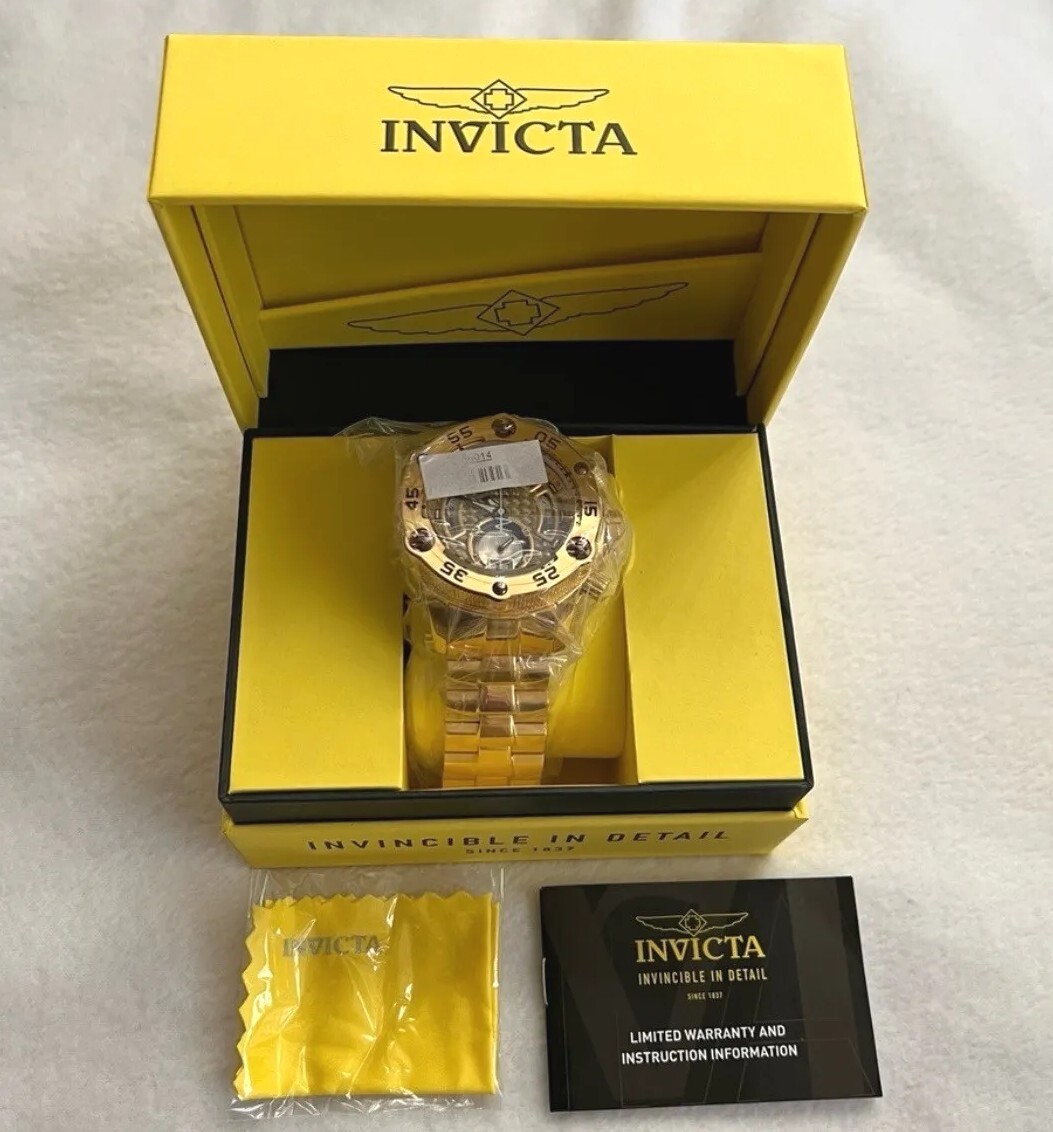 Invicta Reserve Excursion Men Gold Label Watch Model 36104 Men's Quartz ...