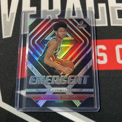 2018-19 Panini Prizm Emergent Silver Prizm Anfernee Simons #24 Rookie ...
