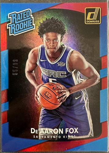 2017-18 Panini Donruss Rated Rookie De'Aaron Fox Red Holo /99 Kings RC ...