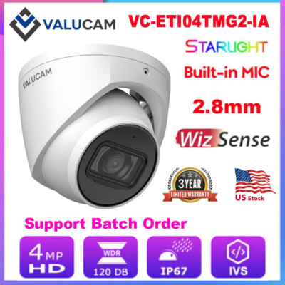 VALUCAM VC-ETI04TMG2-IA 4MP WizSense Built-in MIC Turret IP Camera ...