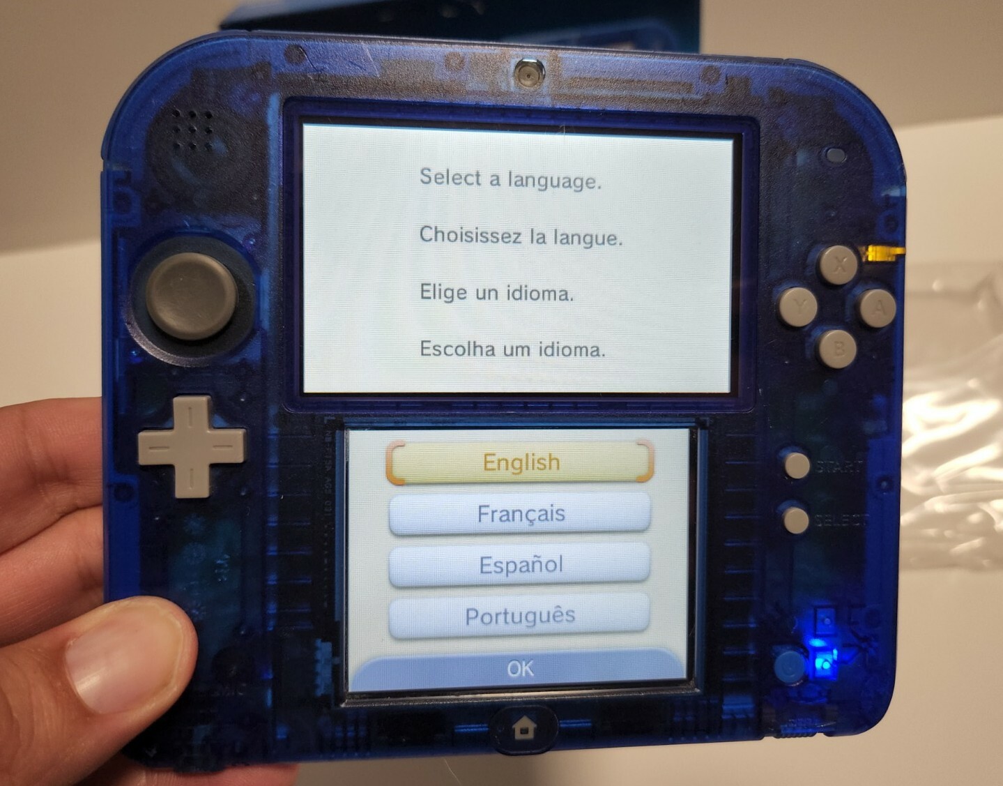 Nintendo 2DS Crystal Blue Handheld Console Bundle with Original Box ...