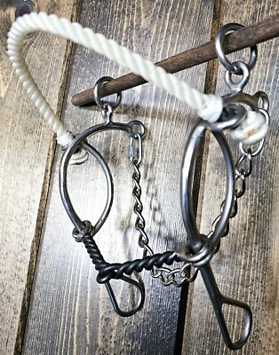 Combination Blued Steel Twisted Snaffle Gag Bit with Rope Noseband | eBay