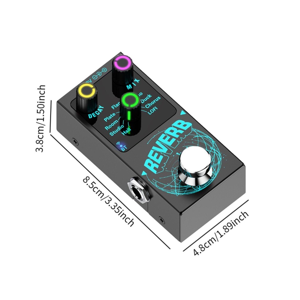 Guitar Reverb Effect Pedal 9 Reverb Types Easy to Carry with LED Light ...