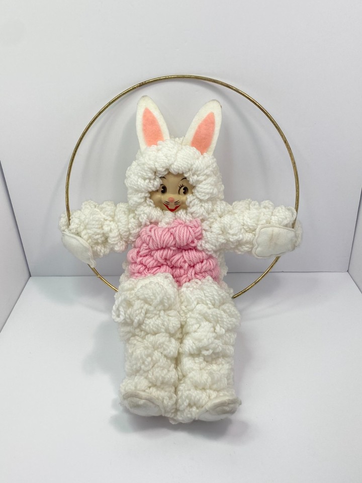 Vintage Rushton-Style Bunny Doll – Yarn Body, Plastic Face, As-Is ...