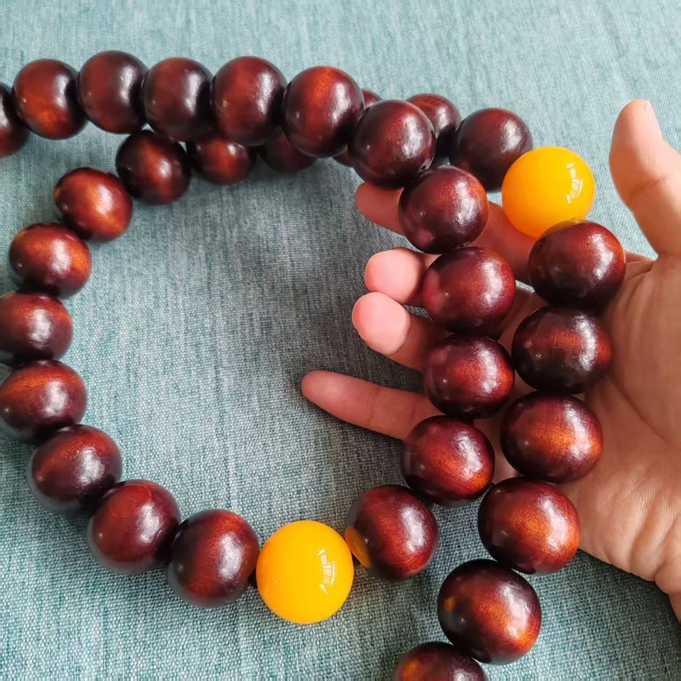 30mm*54 Big Buddha Prayer Beads Shaolin Temple Monks Blessing Red ...