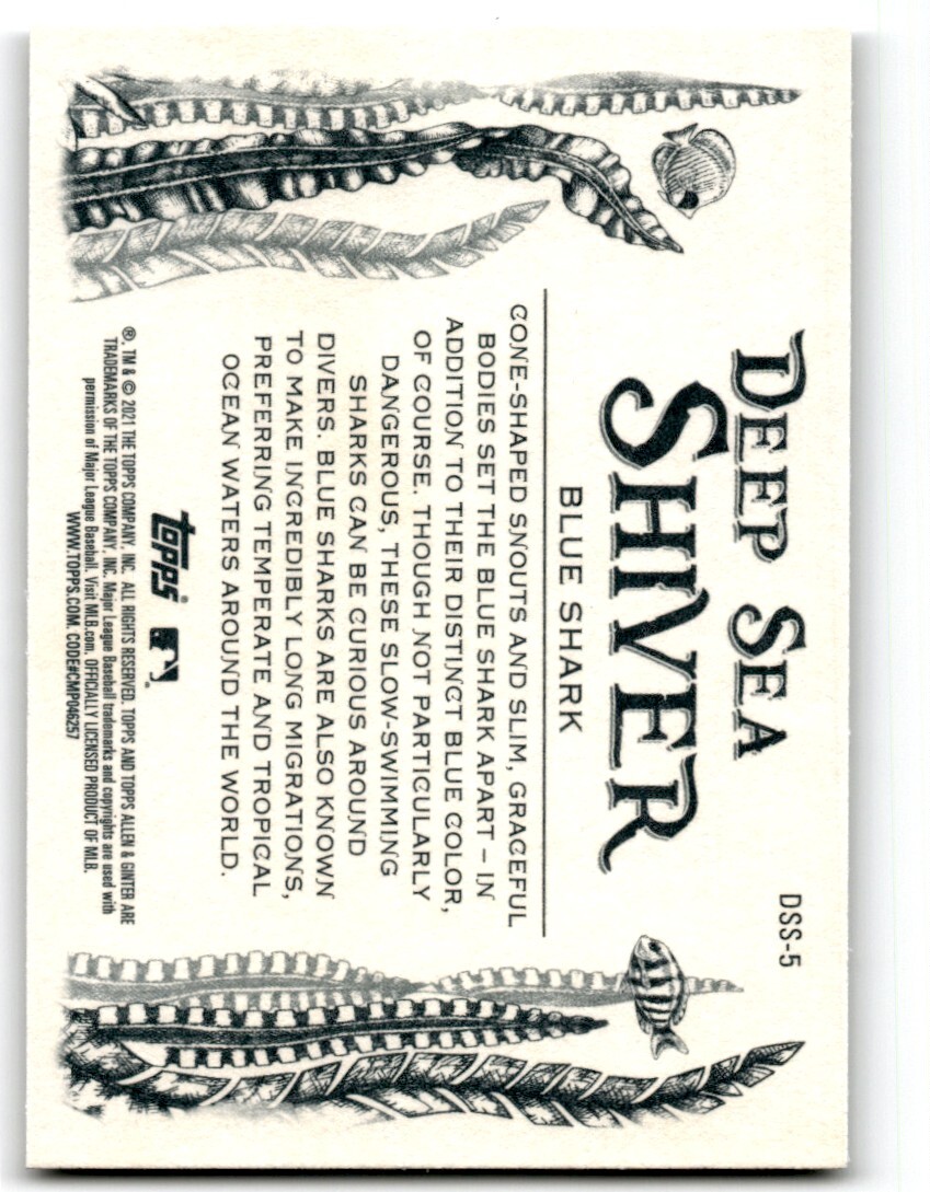 2021 TOPPS ALLEN & GINTER DEEP SEA SHIVER BLUE SHARK #DSS-5 | eBay