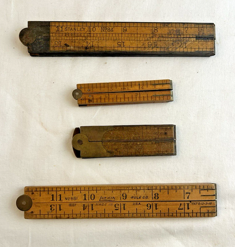 Lot of 4 Vintage Boxwood Folding Rulers/Yardsticks Lufkin No. 651 ...