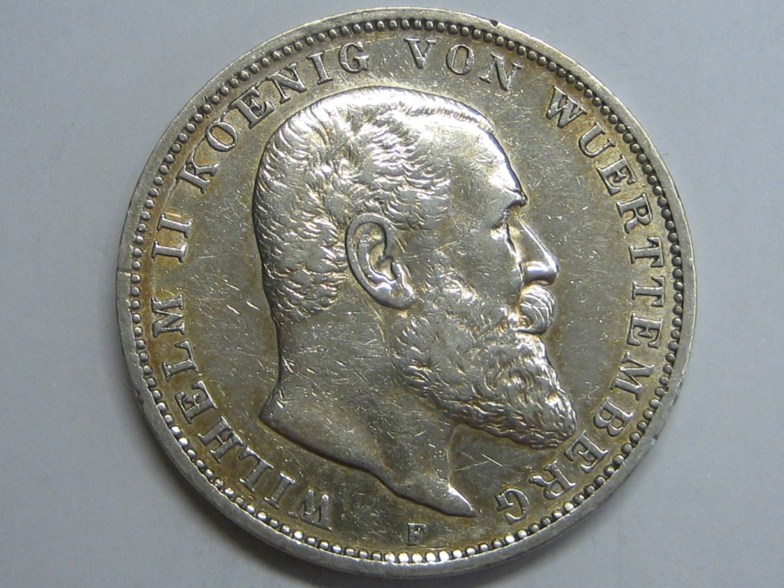 1908 GERMANY 3 MARK VON WUERTTEMBERG WILHELM II SILVER COIN EMPIRE | eBay