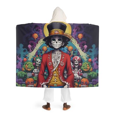 Anime Hooded Sherpa Fleece Blanket in Skeleton Design | eBay