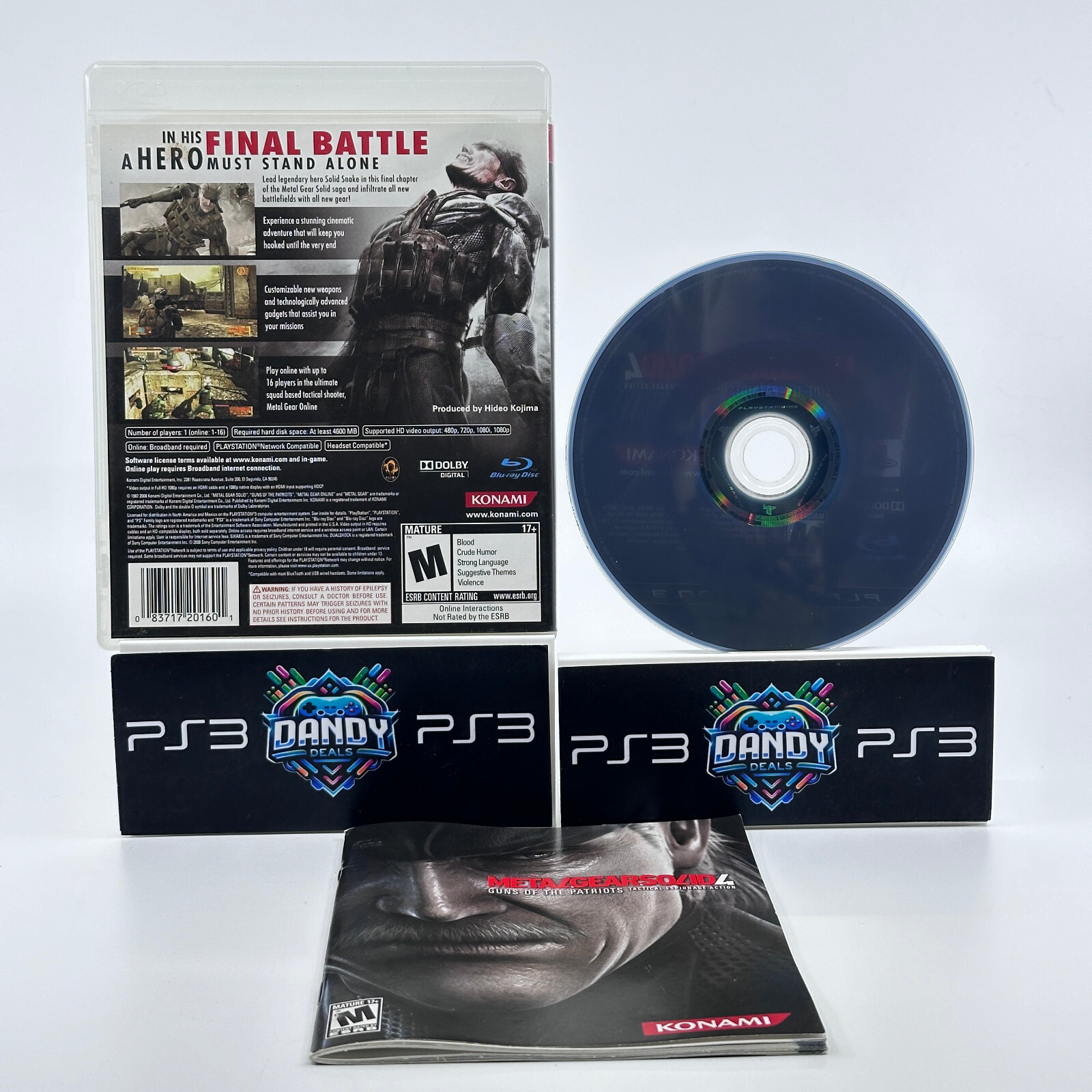 Metal Gear Solid 4 PS3 : Guns of the Patriots (PlayStation 3) W/ Manual ...