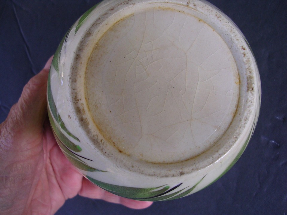 RARE ANTIQUE Pottery set 3 Piece, LARGE ONE IS 5" TALL, HAND PAINTED ...