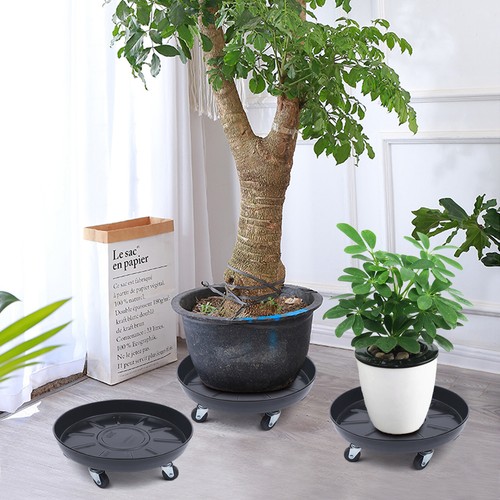 3 Packs Movable Plant Caddy With Rolling Wheels Plant Dolly Rolling ...
