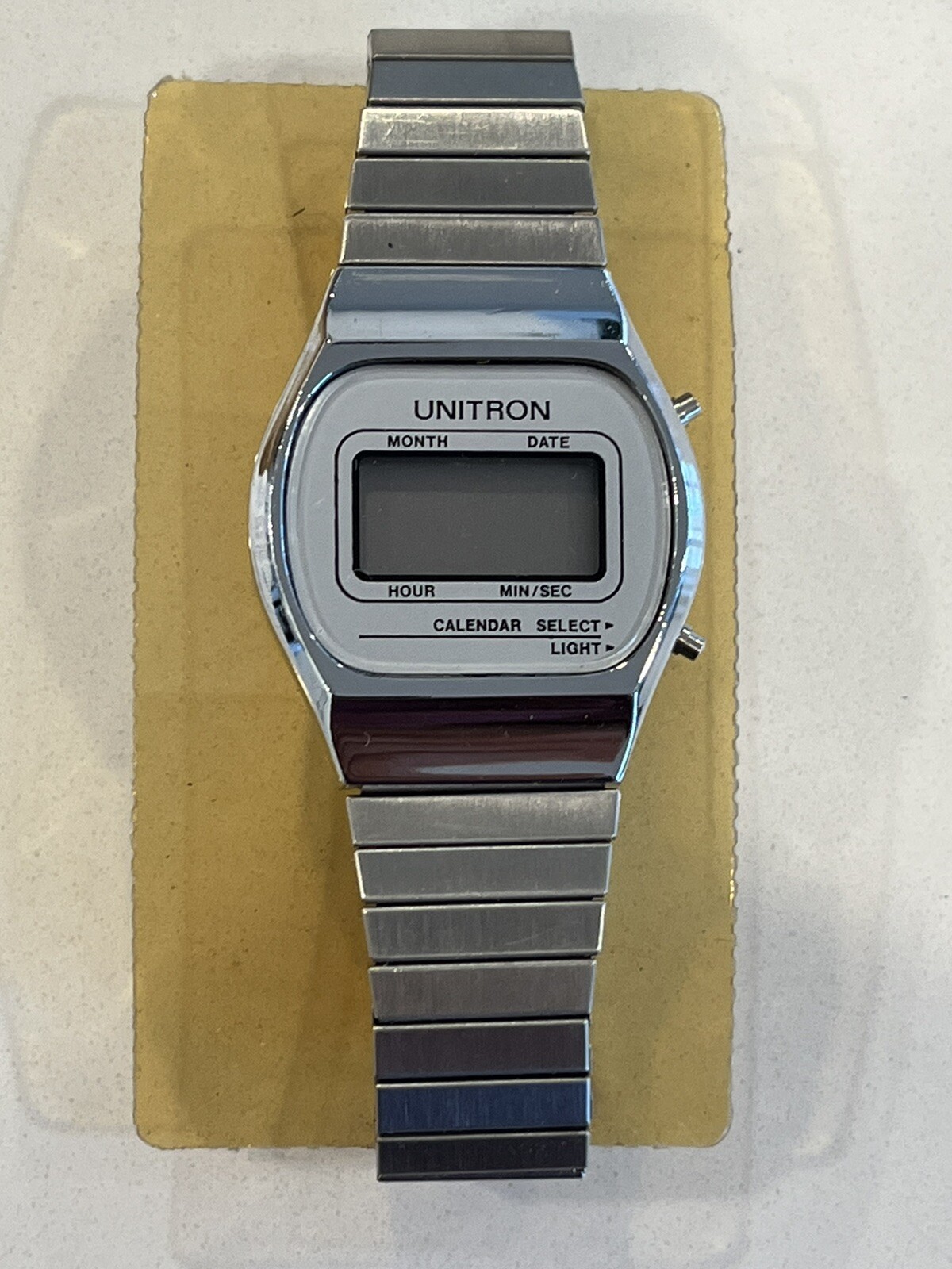 Vintage Unitron Mens Silver LCD Digital Quartz Watch~Date NOS NEW | eBay