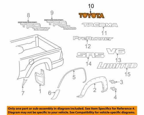 75471-04030 Toyota Plate, rear body name, no.1 7547104030, New Genuine ...