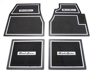 55 56 57 Chevy Black Carpet Floor Mats With Bel Air Logo 1955 1956 1957 ...