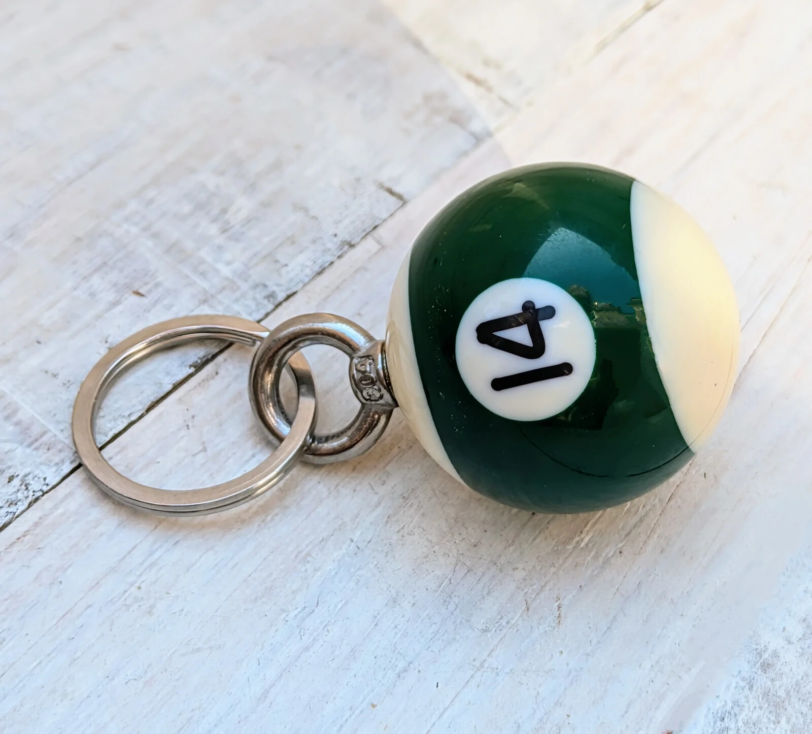 Mini POOL BALL Key Ring - 3 SIZES - Bag Charm , Fob , Key Chain , Dad ...