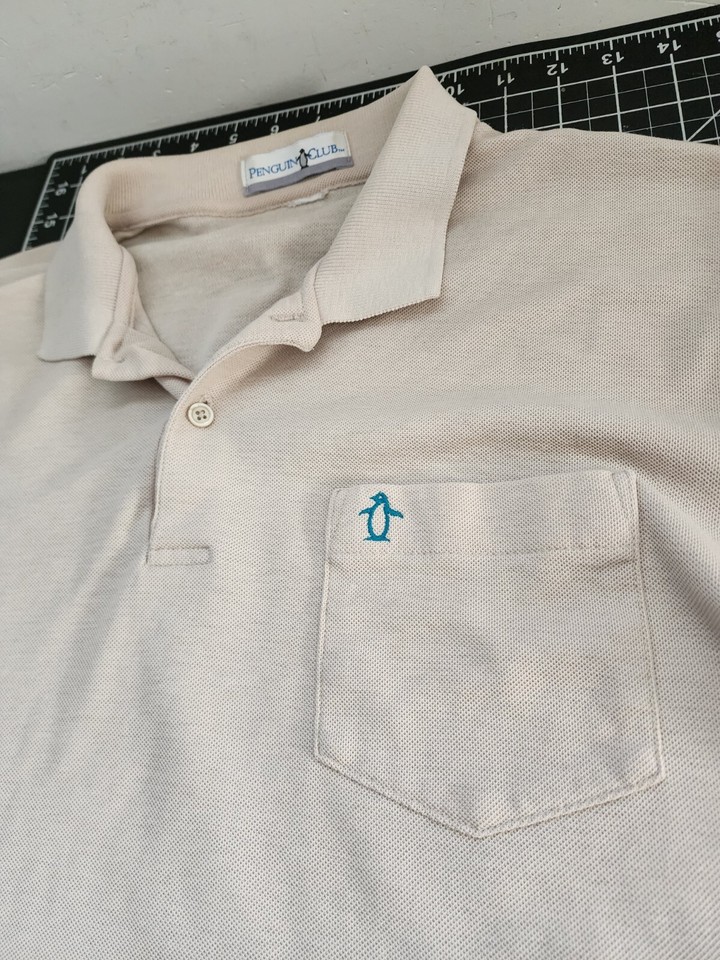 Penguin Club Polo Shirt men's size medium Short Sleeve 90's Vintage ...