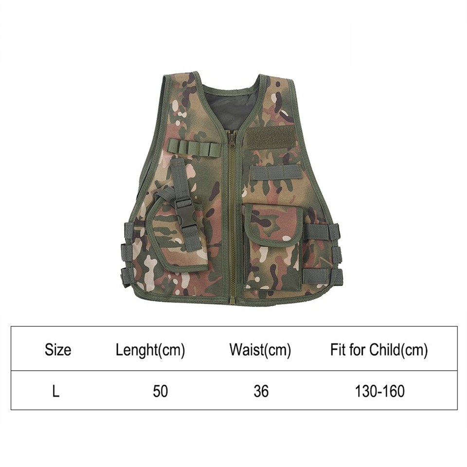 TOH Kid Hunting Vest V-neckline Vest Adjustable Multi Pocket Kid ...