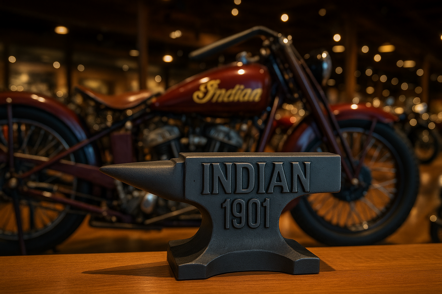 EACH Indian Motorcycles 1901 Cast Iron Anvil Paperweight (4.5" x 2.5 ...