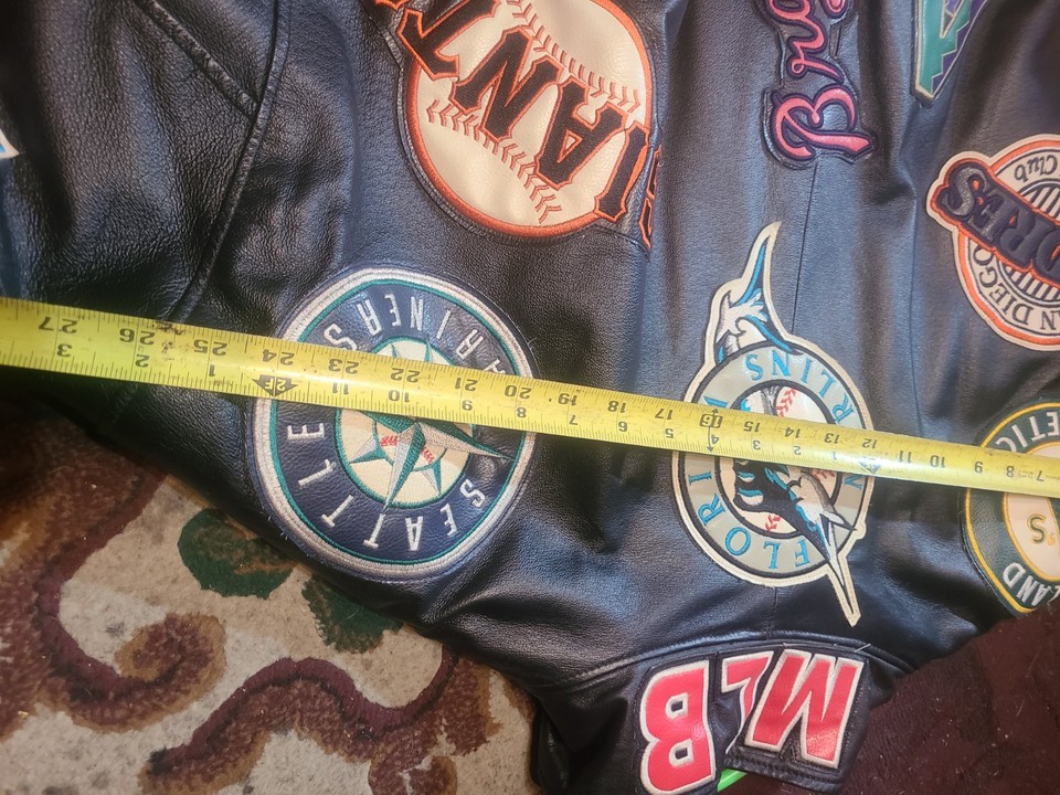 Vintage Jeff Hamilton MLB Logos Patches Leather Jacket Size 4xl | eBay