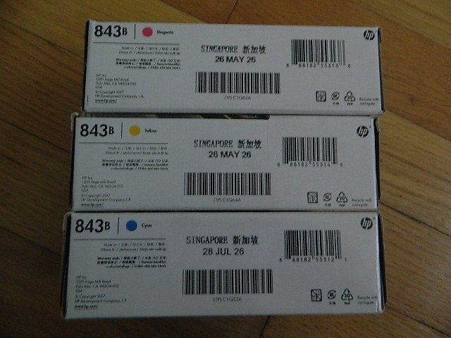 2026 GENUINE SET 3 HP 843B Ink Cartridge Pagewide XL 4000 5000 C1Q62A ...