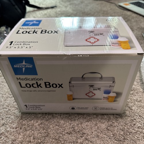Medline Combination Medication Lock Box Holds Secure/Organized Up to 24 ...