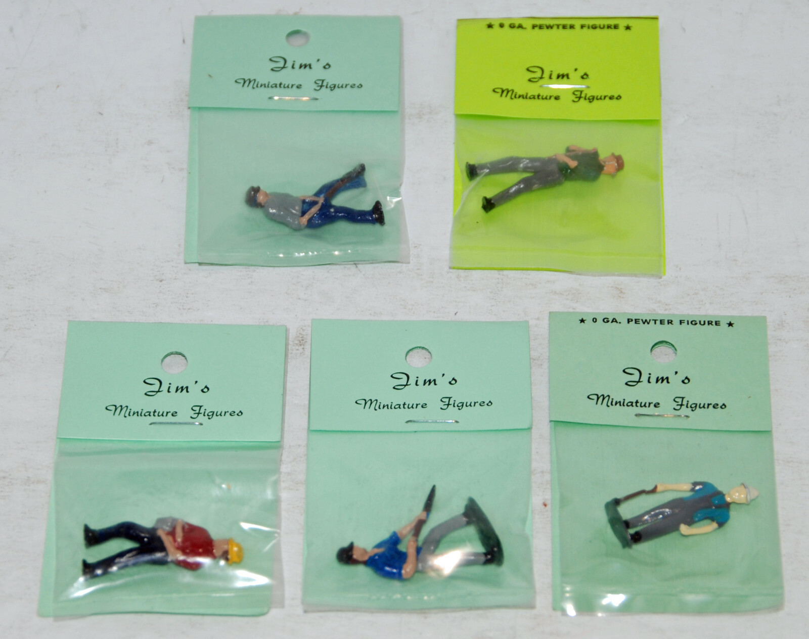 5 Farm Worker Train Layout Figures, O O-27 Gauge, USA MADE, #983, METAL ...