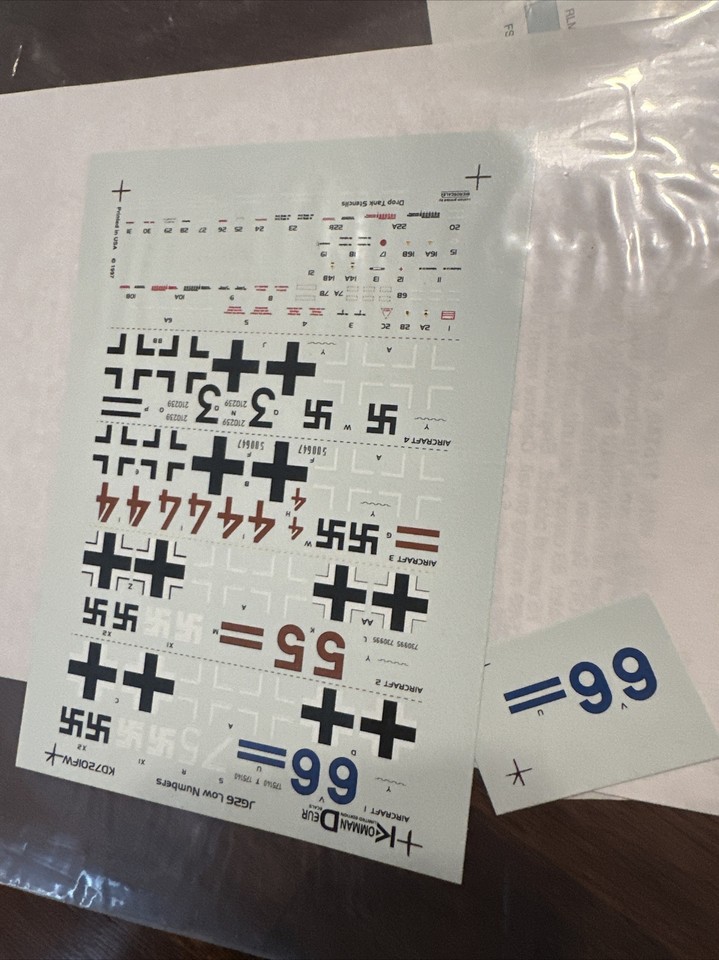 Kommandeur Decals 7204 1/72 Scale Fw 190 JG26 Low Numbers Limited Run ...