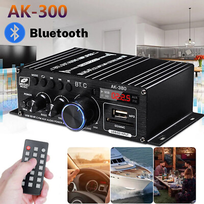 800W 2 Channel bluetooth Mini HIFI Power Amplifier Audio Stereo Amp ...