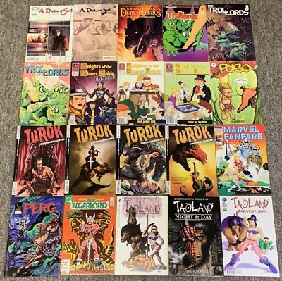 lot of 20 FANTASY comics~Trollords,DemonWars,Knights Dinner Table,Turok ...
